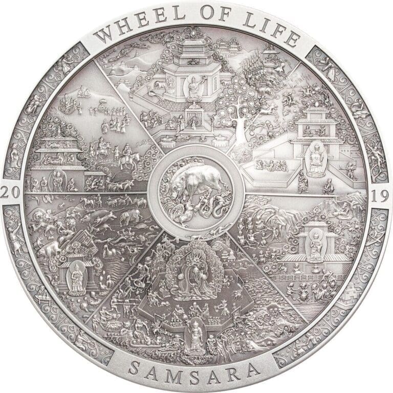 2019 $20 Samsara Wheel of Life Archeology Symbolism 3oz Silver Coin ...