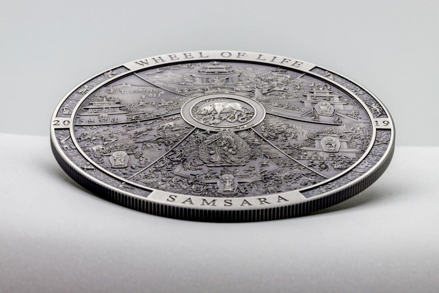 2019 $20 Samsara Wheel of Life Archeology Symbolism 3oz Silver Coin ...