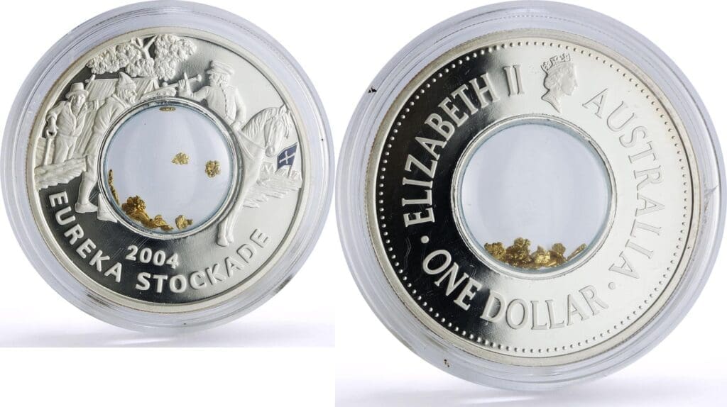 2004 $1 Eureka Stockade 150th Anniversary Silver Locket Proof Coin ...