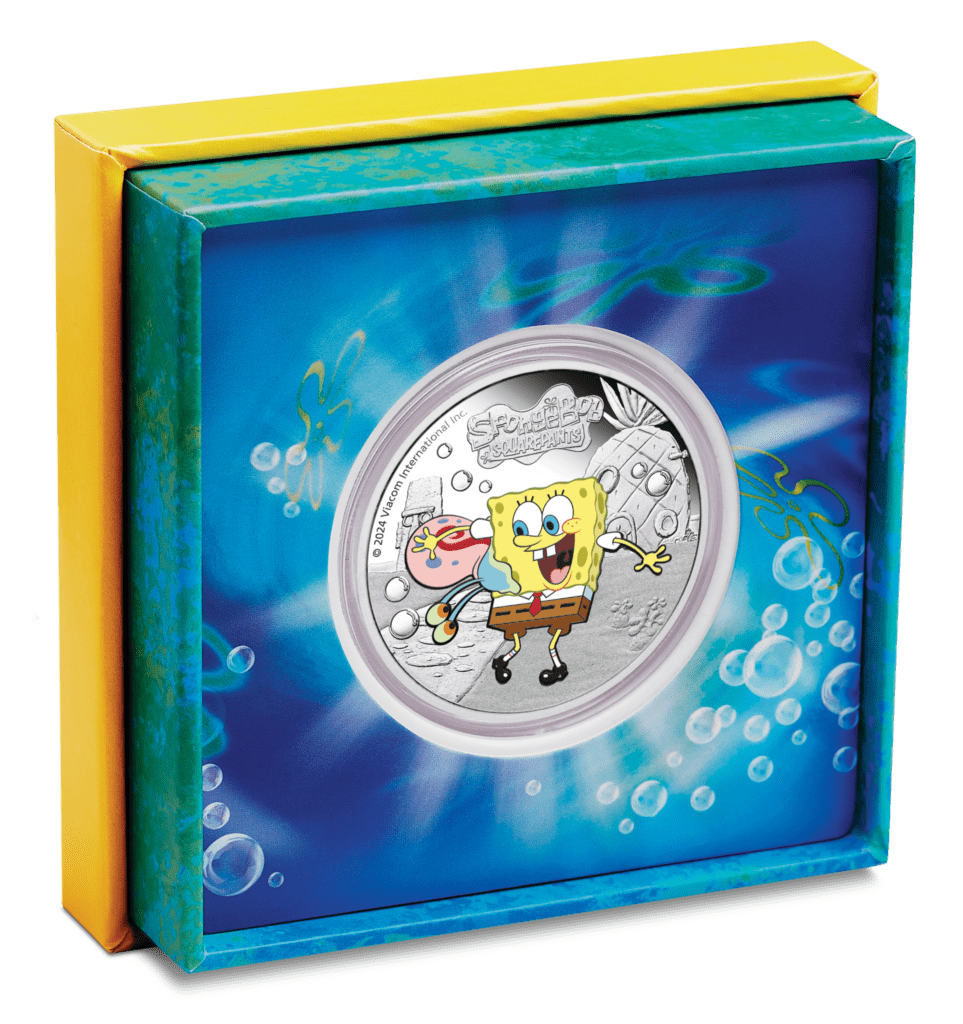 2024 $1 Spongebob & Gary - Spongebob Squarepants 1oz Silver Coloured ...