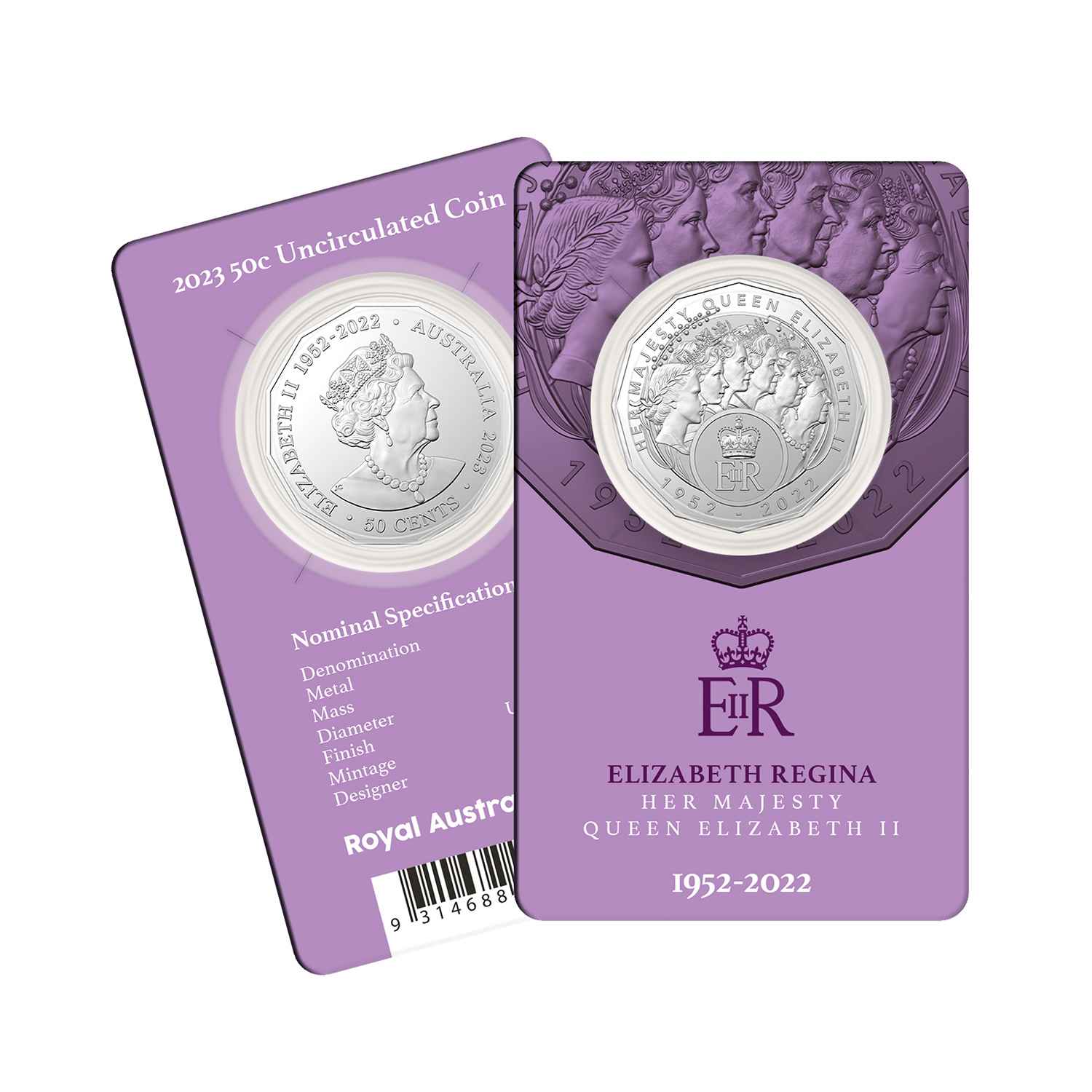 2023 50c Elizabeth Regina – HM Queen Elizabeth II Commemoration UNC ...