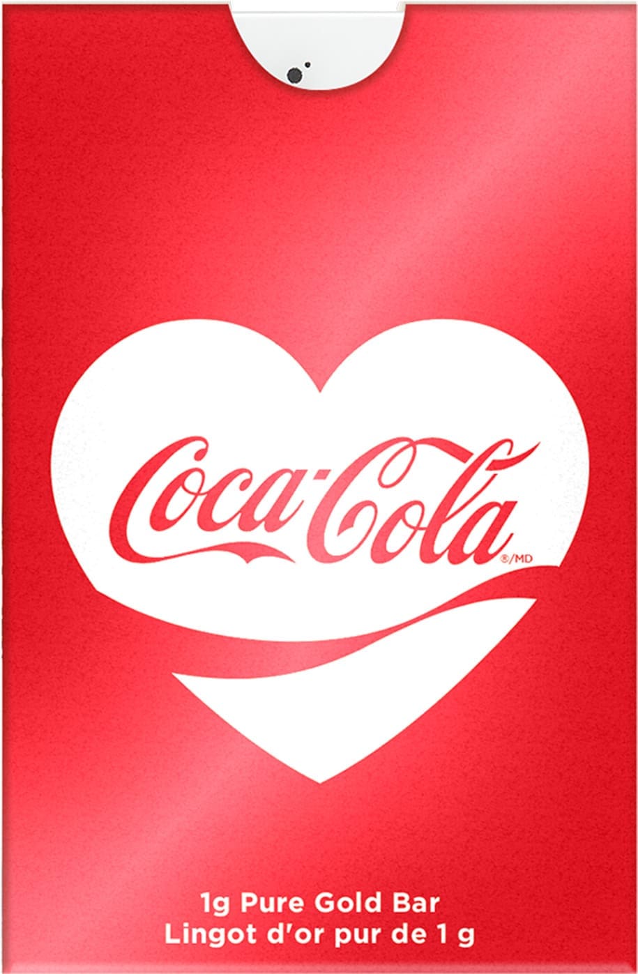 Pamp Suisse 1g Coca-Cola Valentine’s Love .9999 Gold Proof like Bar ...